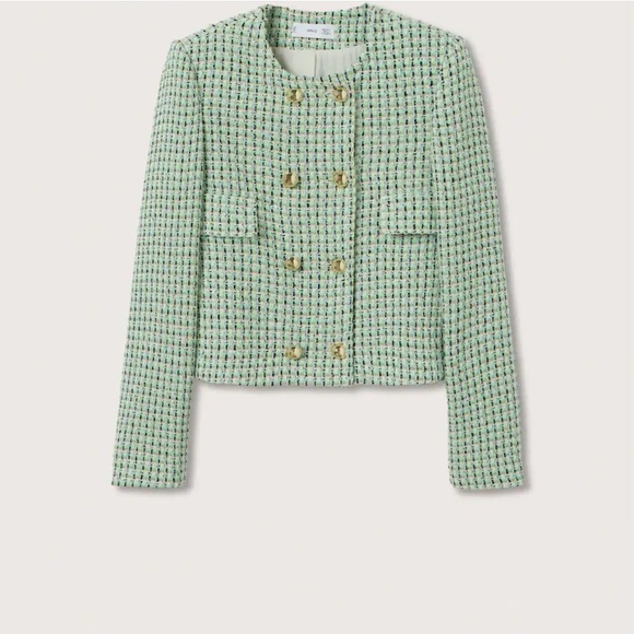 Mango | Jackets & Coats | Mango Outlet Doublebreasted Tweed Jacket Nwts ...